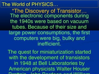 1d physics (discoveries) | PPT | Physics | Science