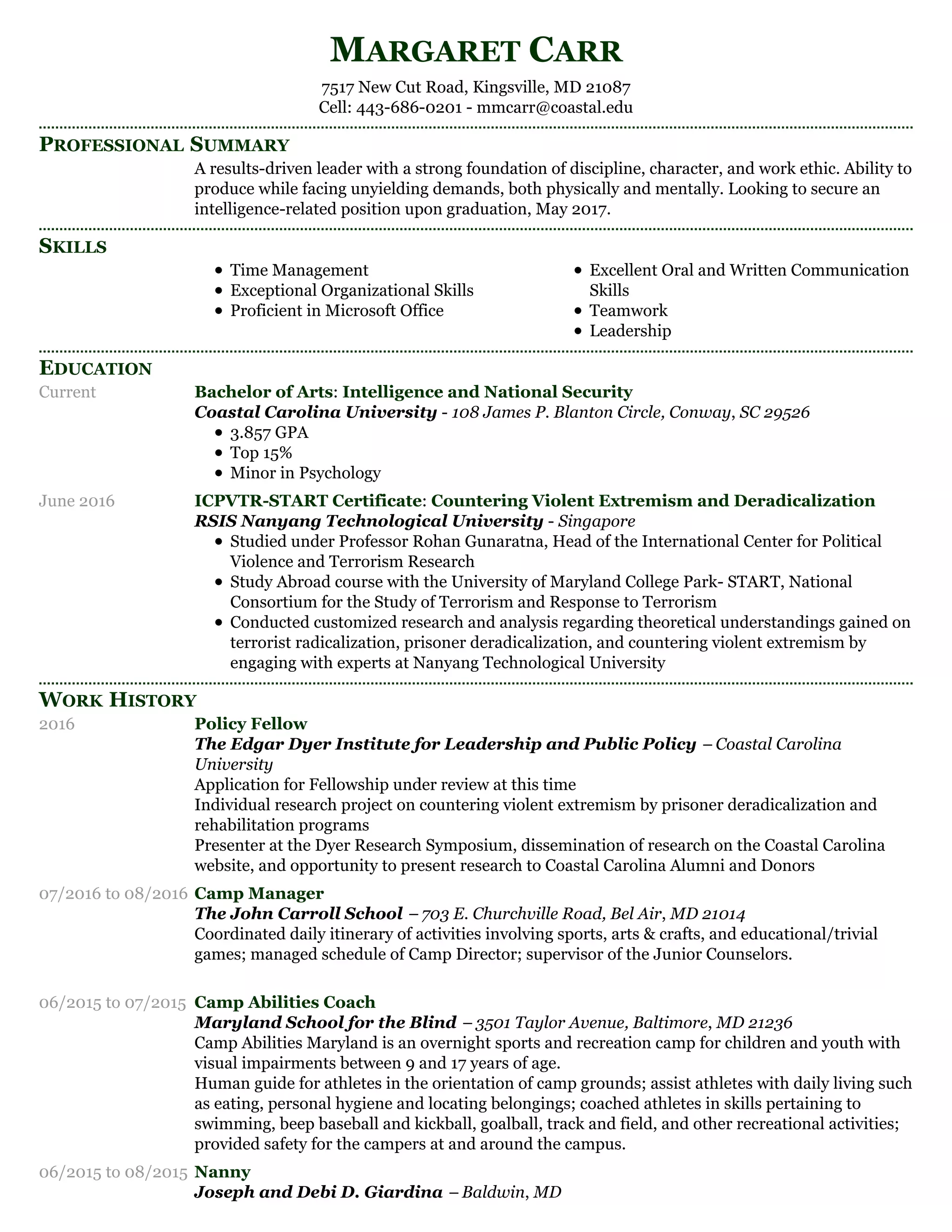 Margaret Carr Resume (1) (1) | PDF