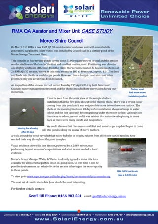Moree RMA QA 30 Tertiary Ponds Case Study | PDF