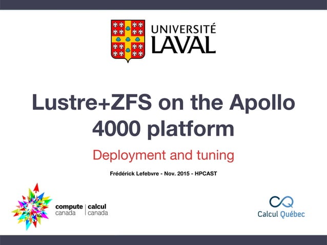 Lustre-ZFS on the Apollo 4000 platform | PPT