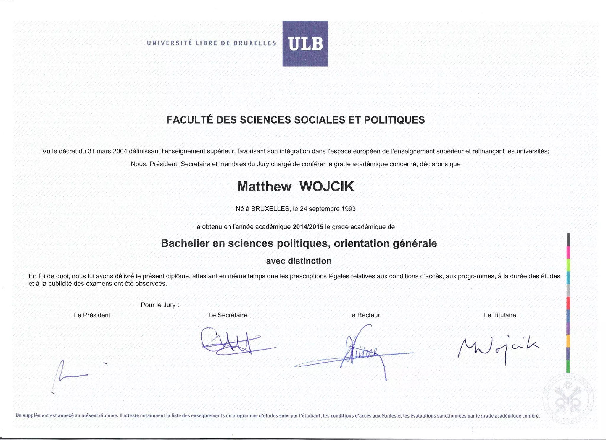 Diplôme Bachelier MW | PPT