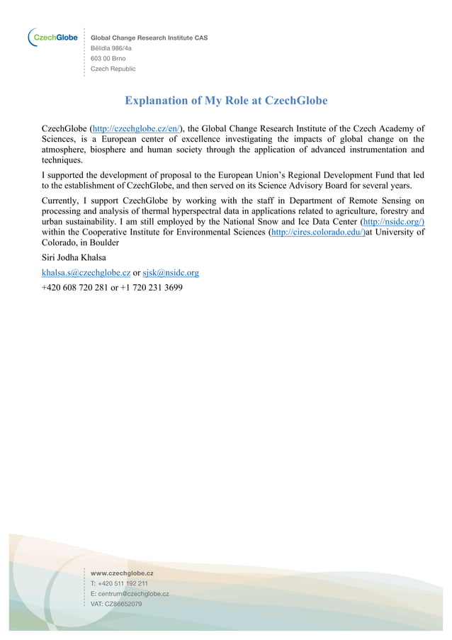 Khalsa and CzechGlobe | PDF