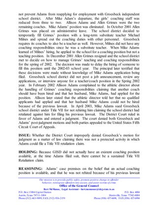 Case Briefed on Adams v. Groesbeck 2007 5th Cir[1] | DOCX