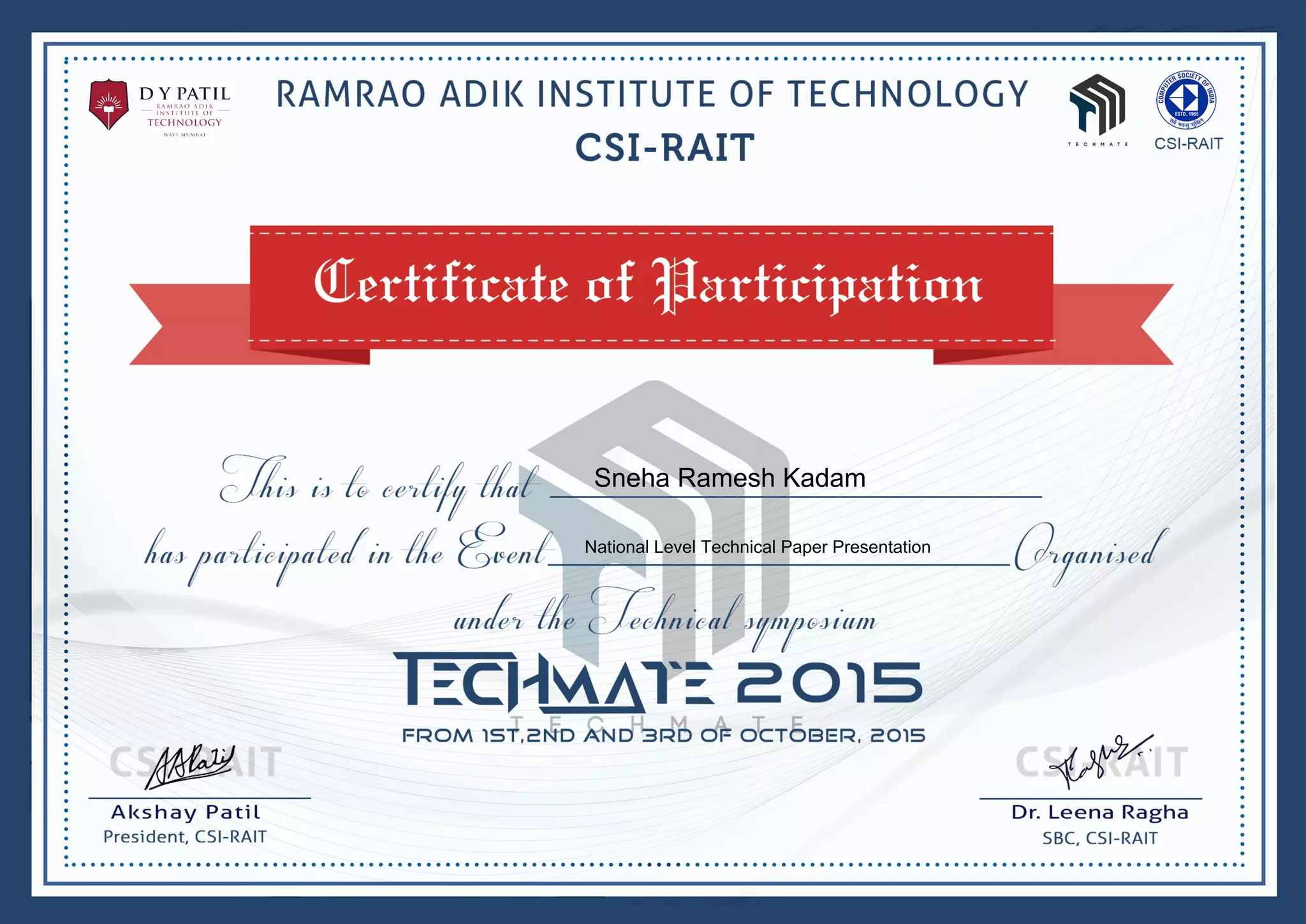 RAIT CERTIFICATE | PPT