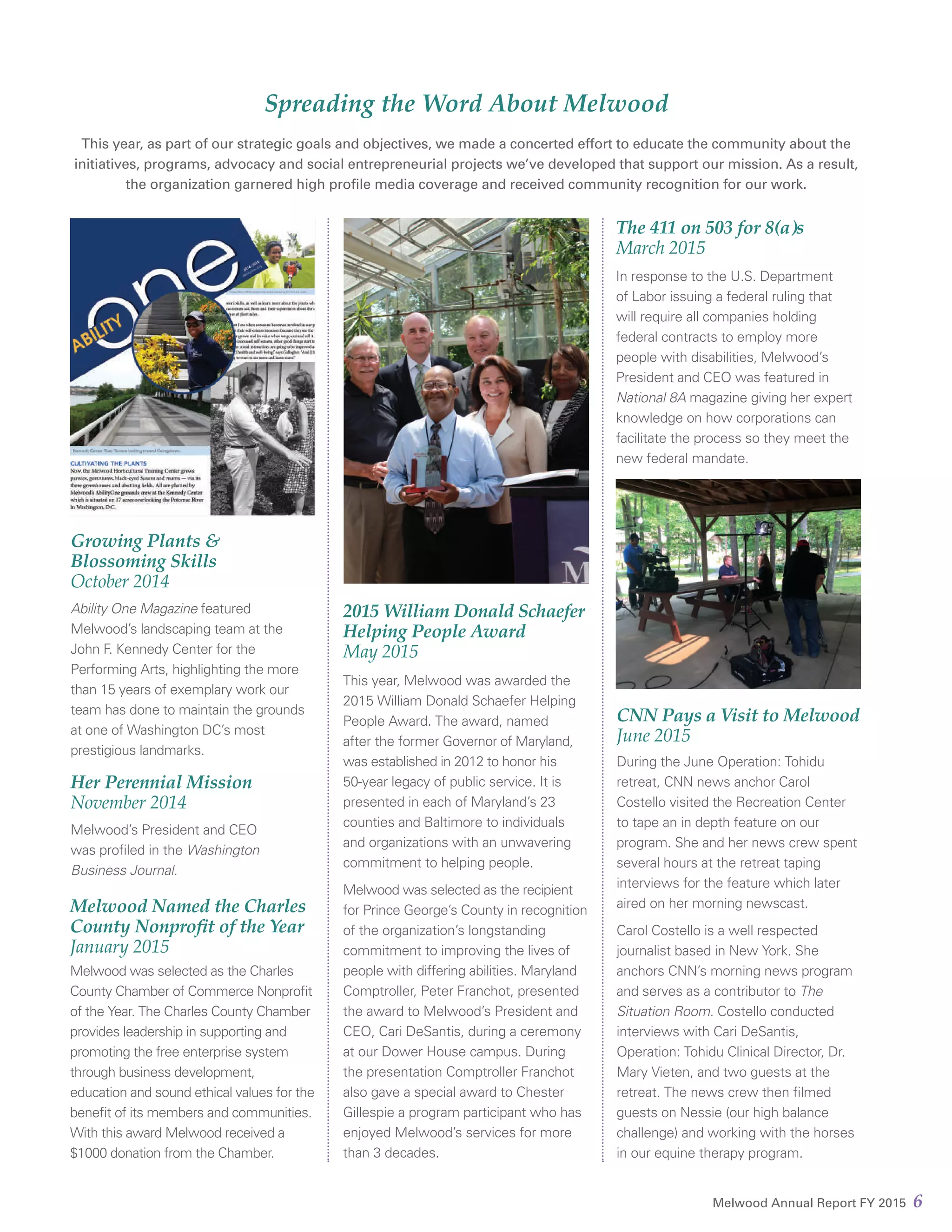 Melwood 2015 Annual Report | PDF