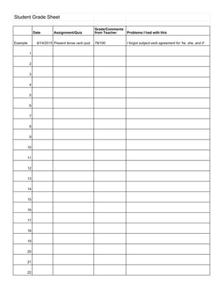 Student Grade Sheet | PDF