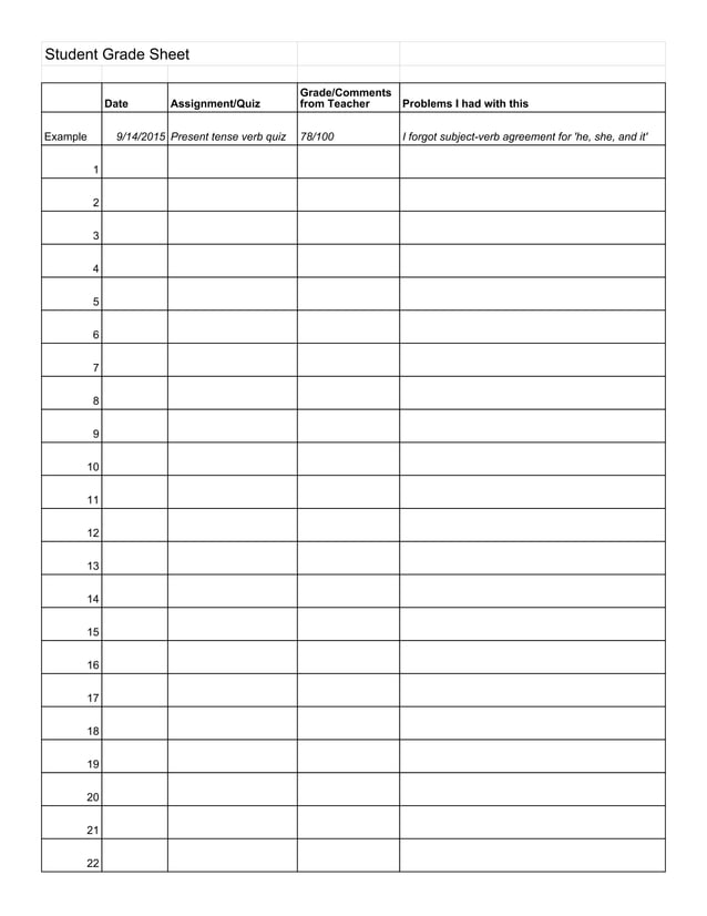 Student Grade Sheet | PDF