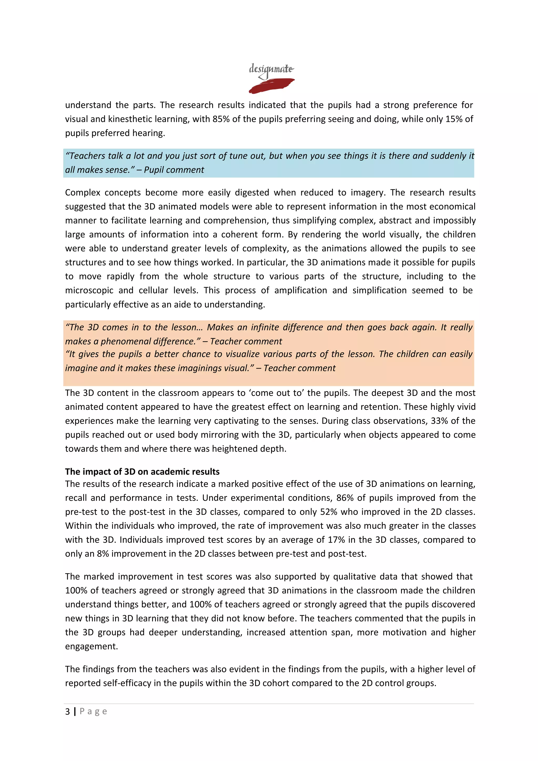 Impact of 3D on Education | DOC