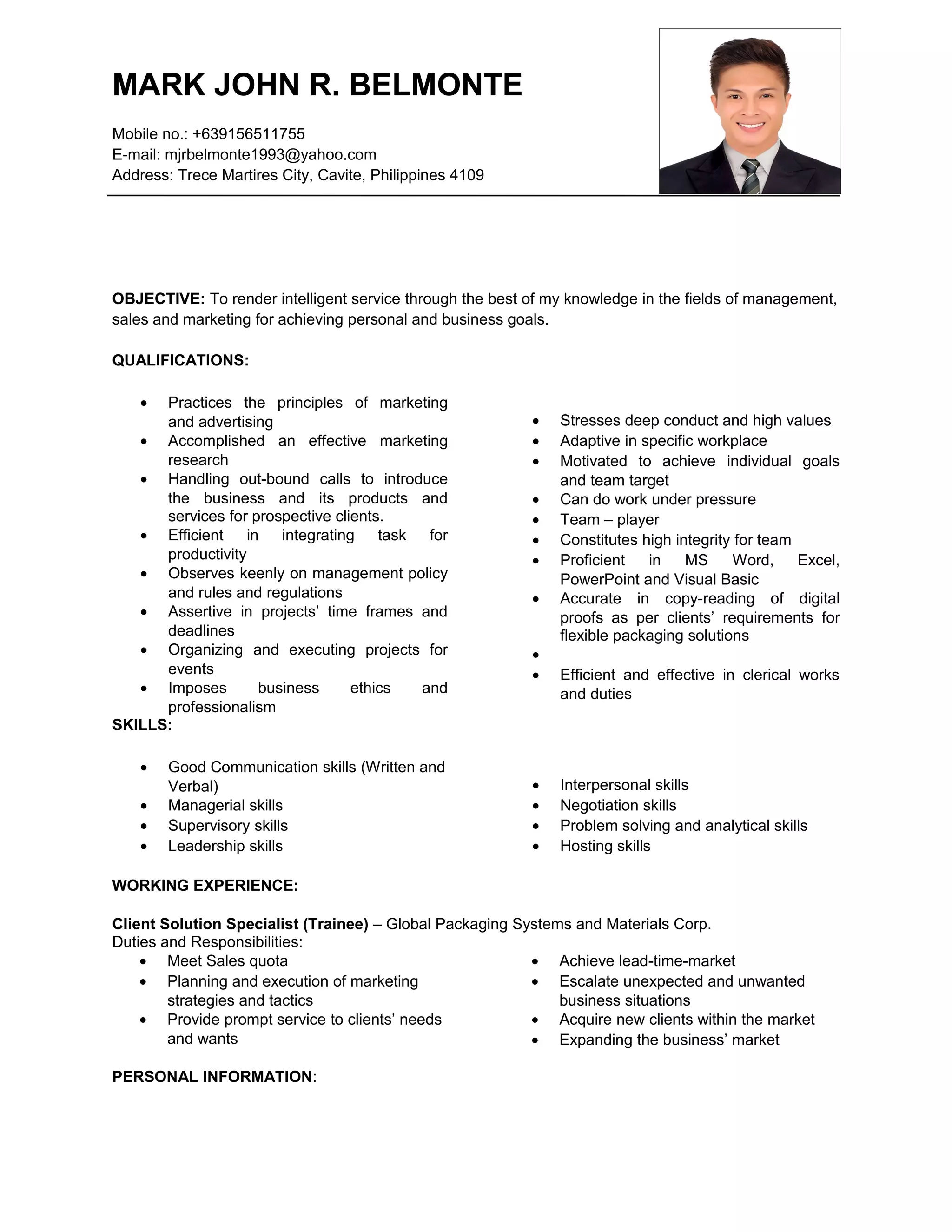 Mark John Belmonte | DOC