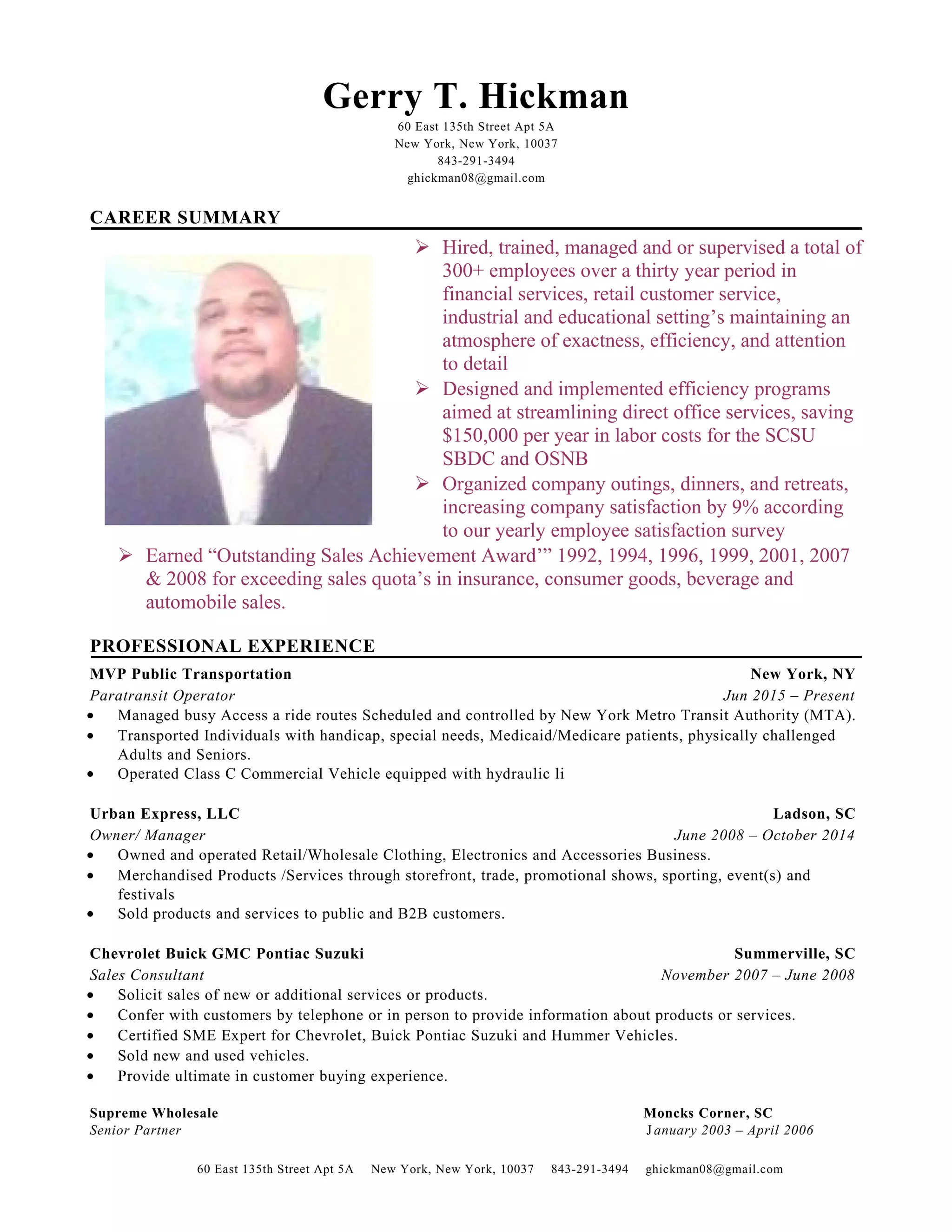 Gerry New Resume (3 | DOC | Business | Business and Finance