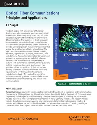 T L Singal's Optical_Fiber_Communications_leaflet | PDF
