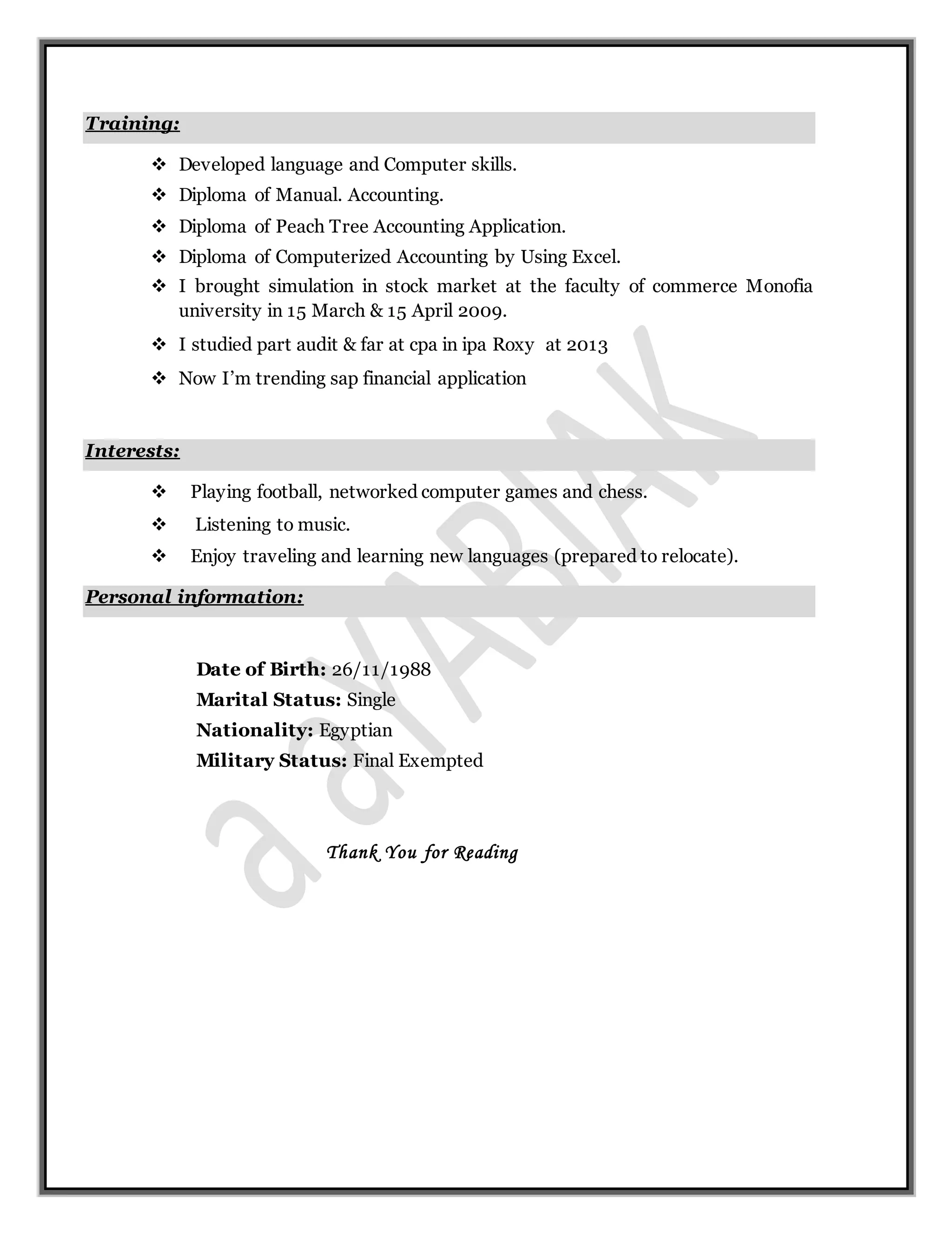 c.v. Ahmed Mohamed AbdEl | DOCX