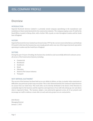 IDSL Company Profile 2016 | PDF