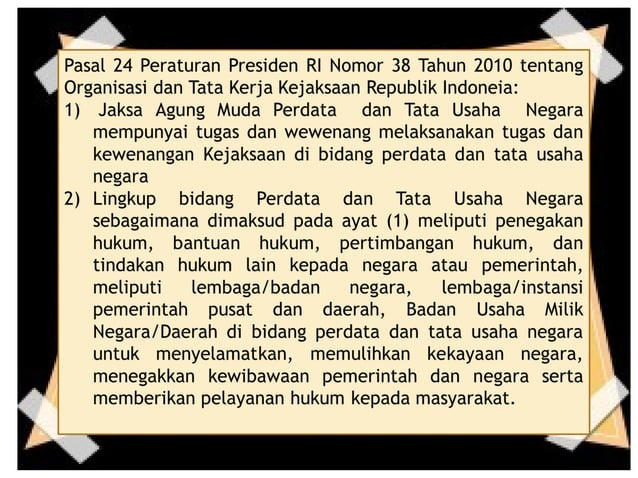 paparan jaksa muda perdata dan tata usaha negara (jamdatun) | PPTX
