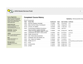 ACSA Completed Courses Janet Wiltse | PPT