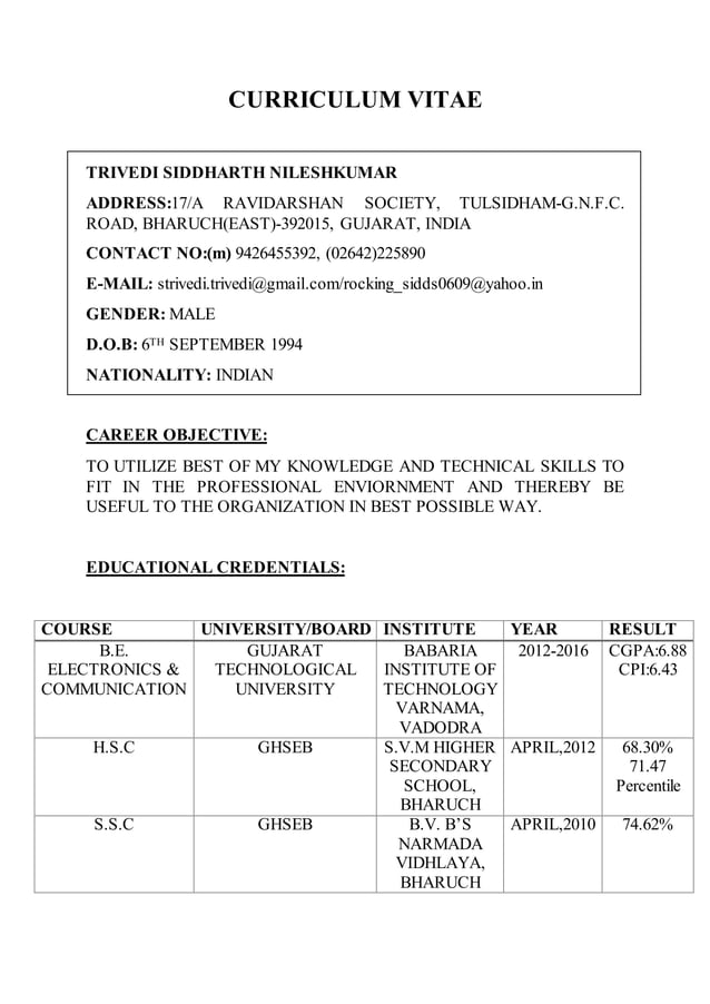 CURRICULUM VITAE | PDF