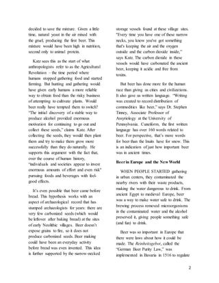 The Evolution of Beer (article for Nature) | DOCX | Chemistry | Science