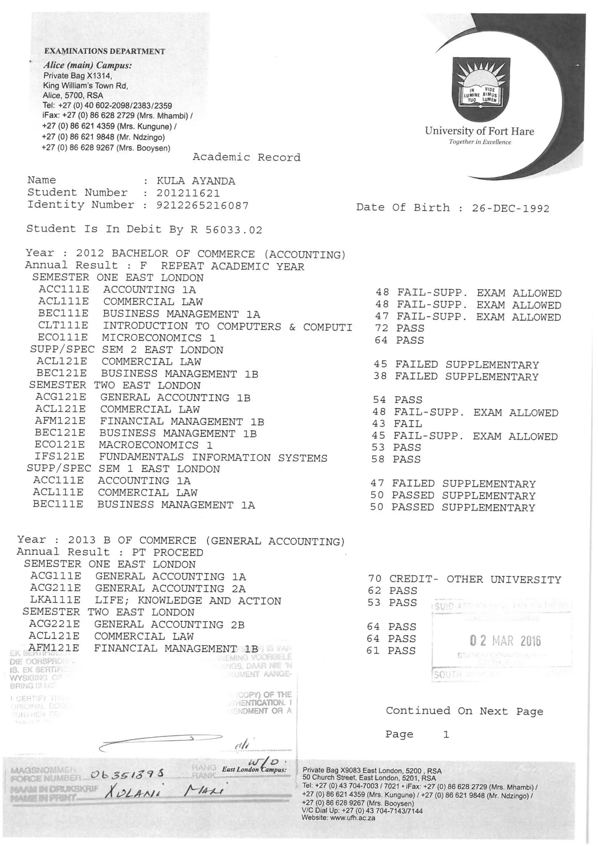 academic record | PDF