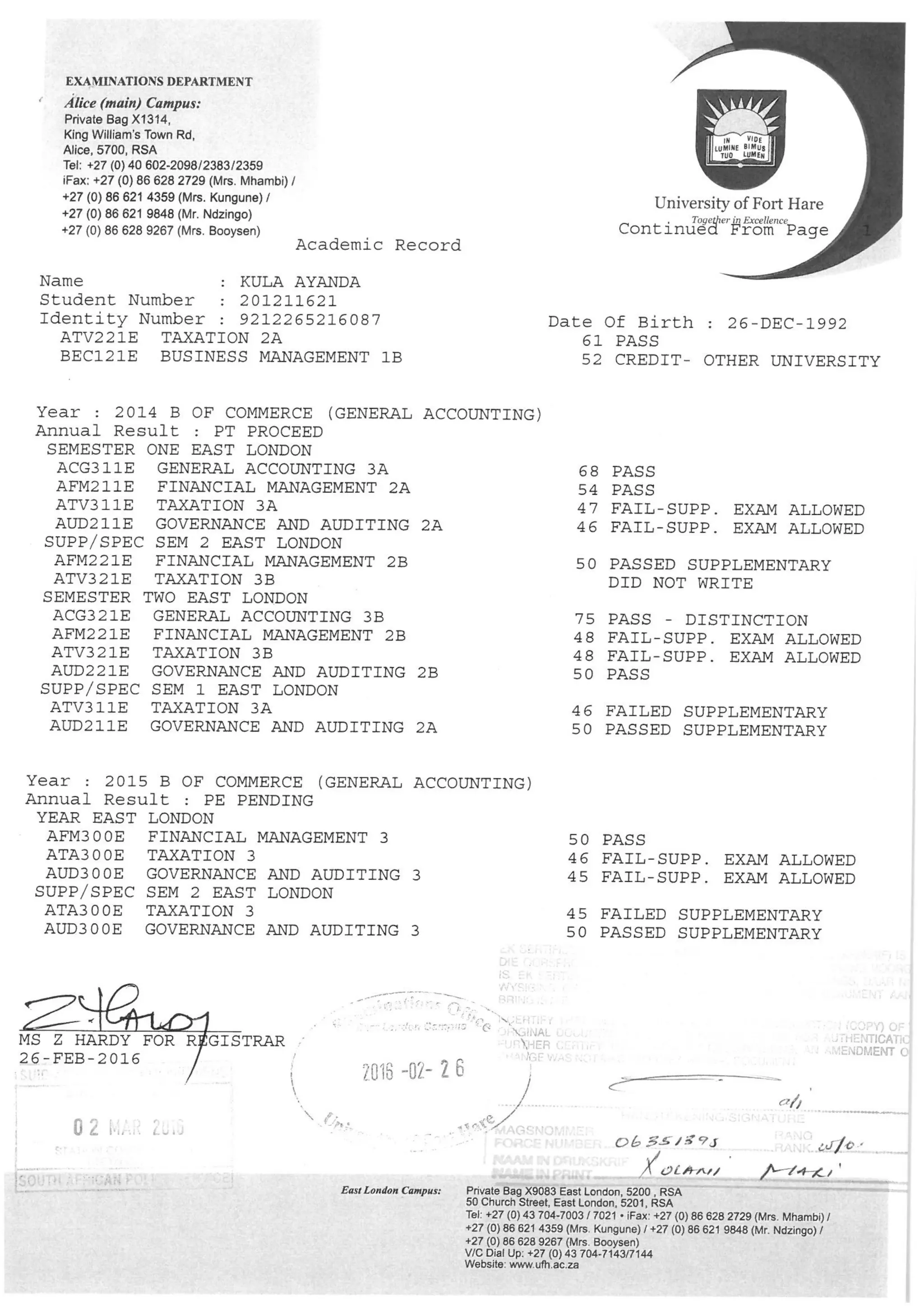 academic record | PDF