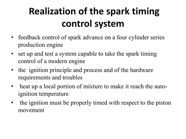spark advance modeling and control | PPTX | Auto Type | Automotive