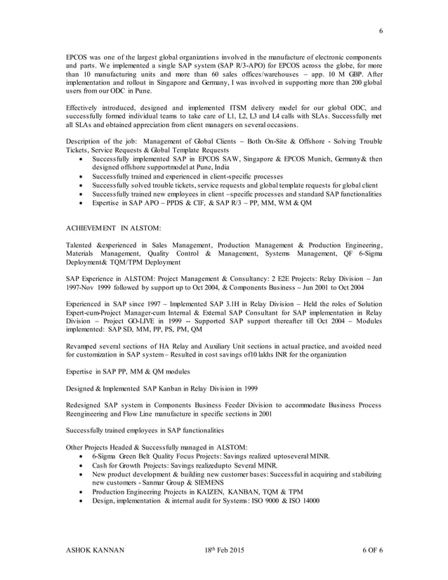Ashok Kannan CV 05032015 | DOCX | Business Administration | Business