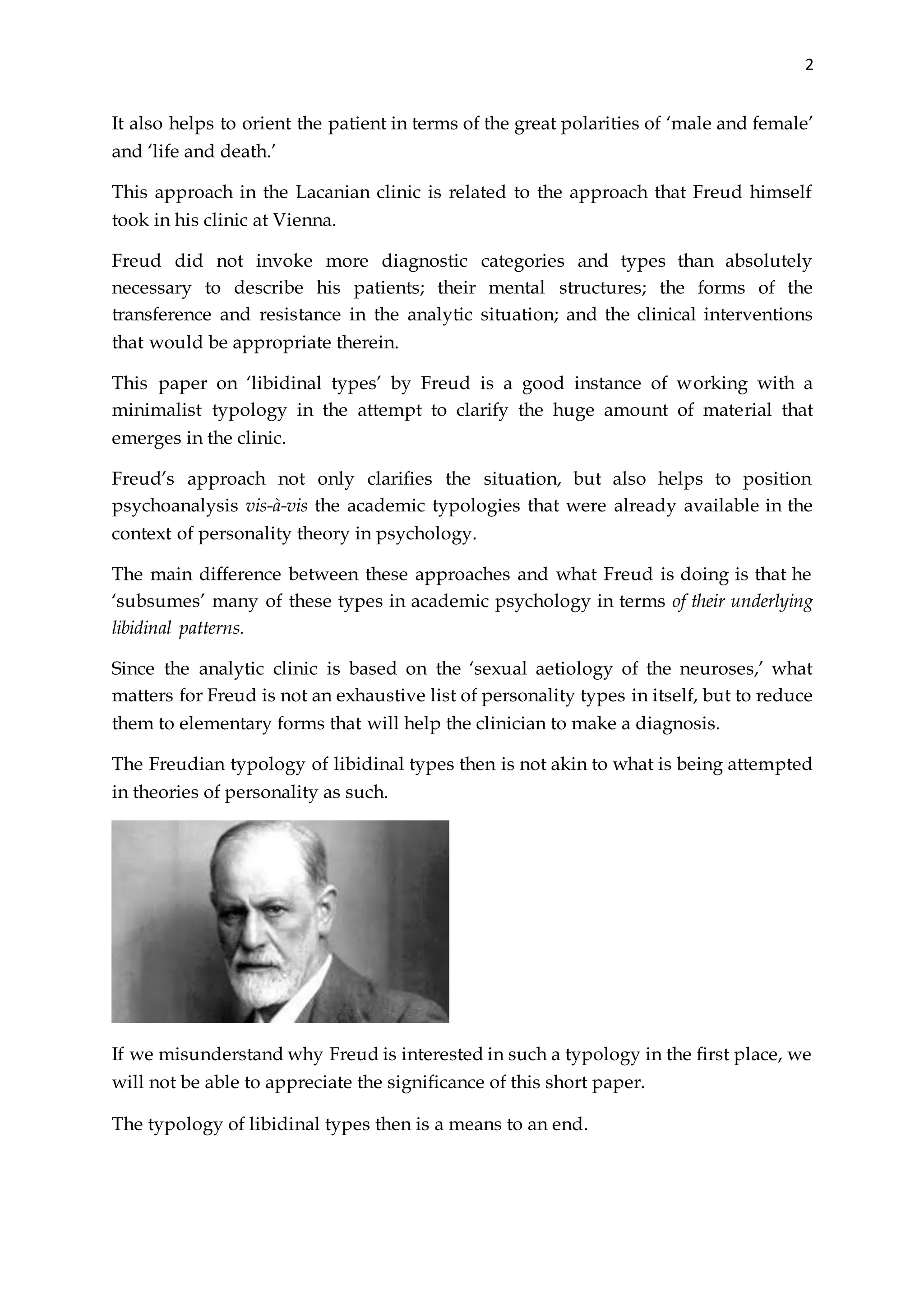 Sigmund Freud on 'Libidinal Types' | DOCX