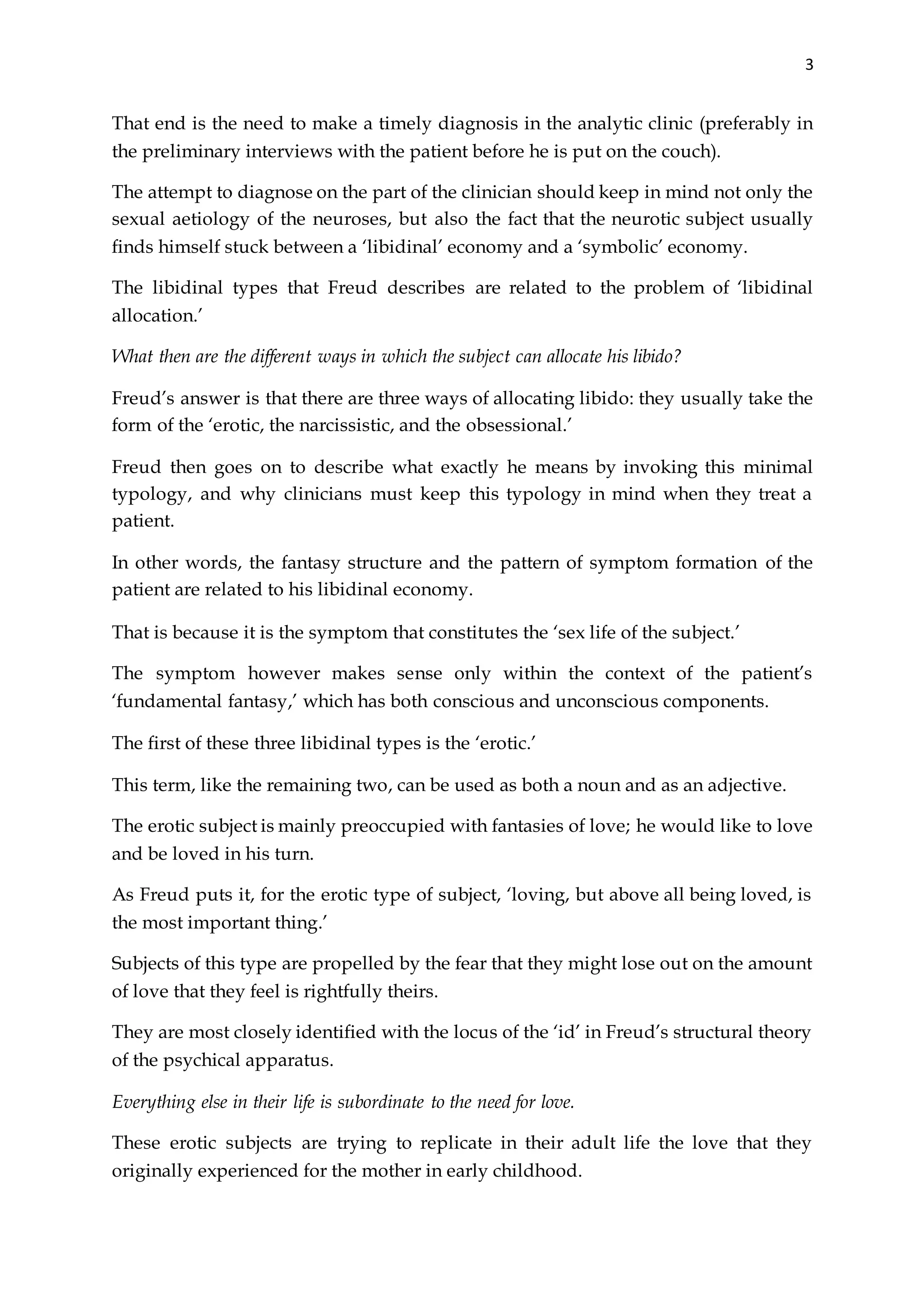 Sigmund Freud on 'Libidinal Types' | DOCX