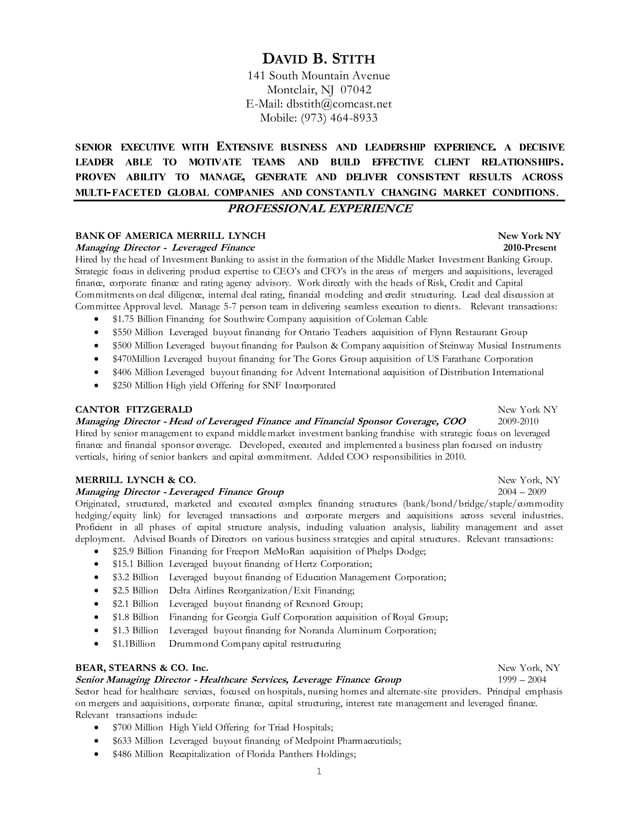 DBS Resume 2015 | DOCX | Business Banking & Finance | Business