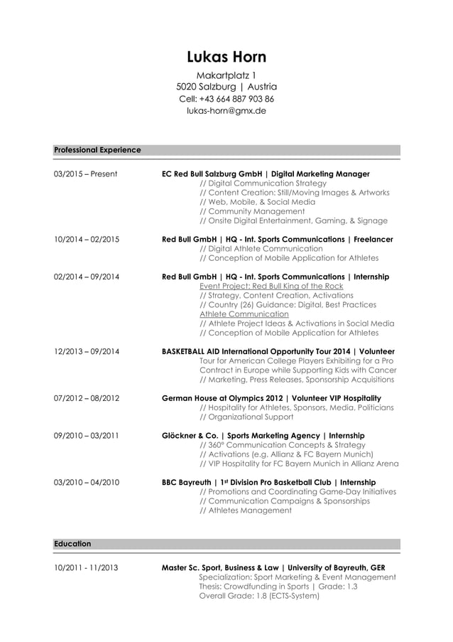 CV_Lukas Horn_2016 | PDF