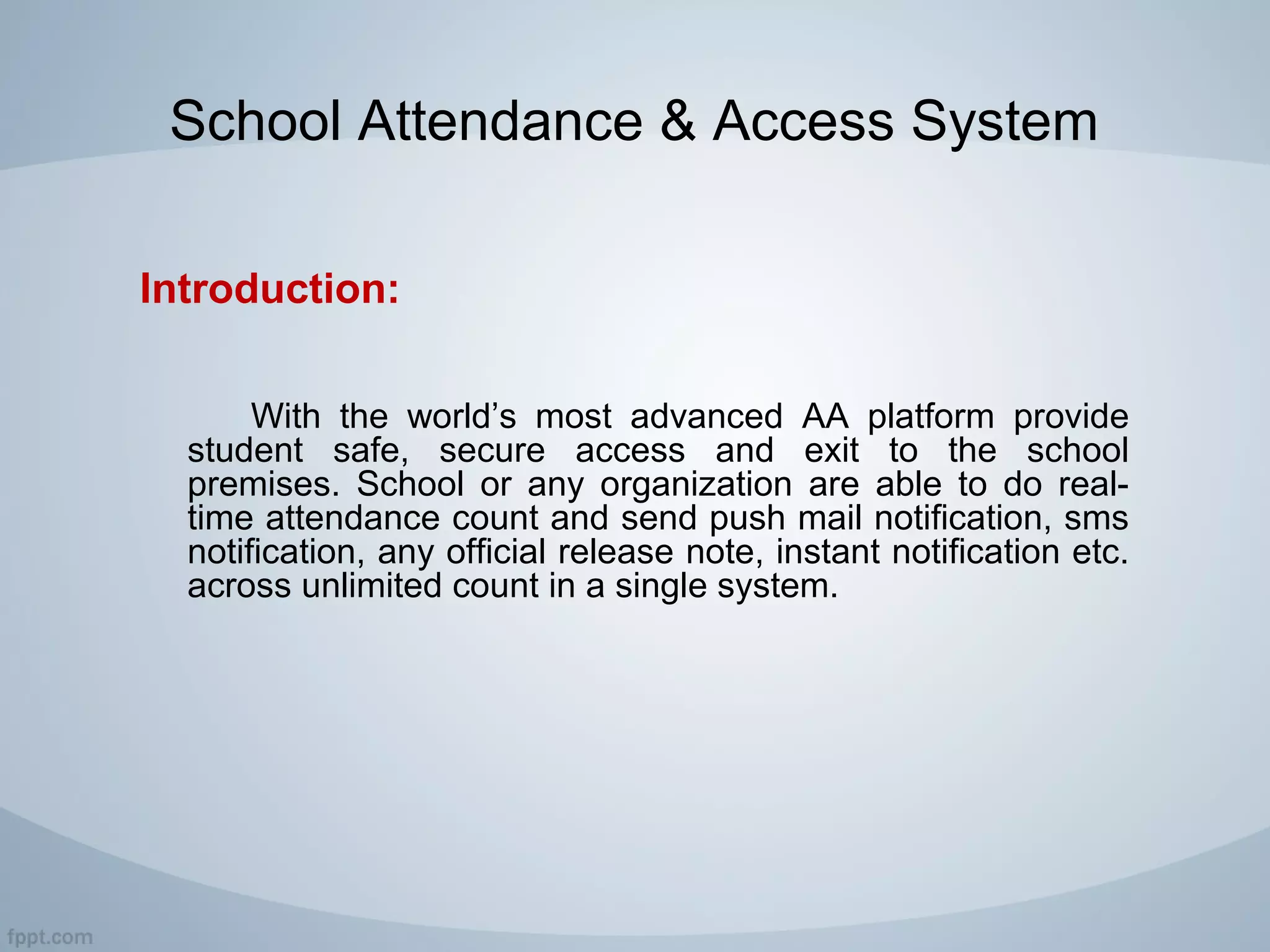 School Attendance & Access System | PPT | Technology & Computing
