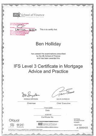 CeMAP Certificate | PDF