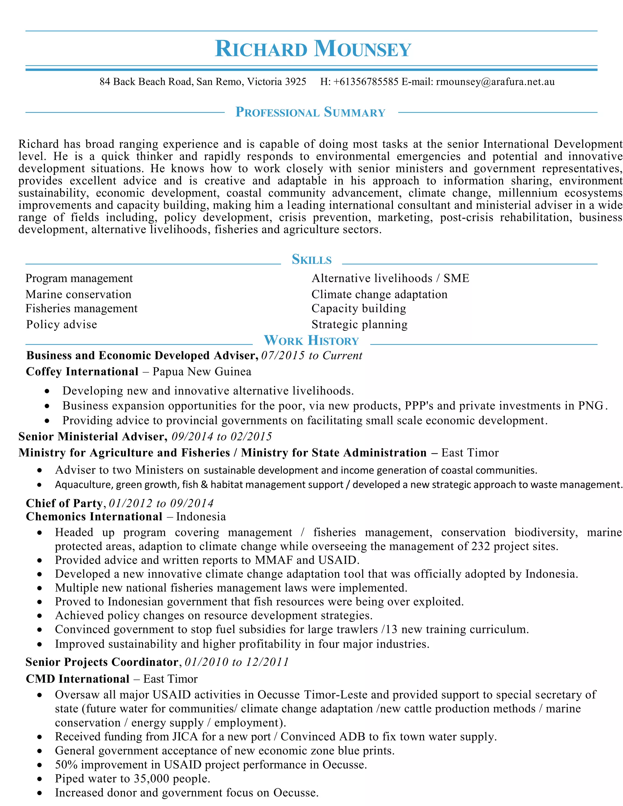 Richard Mounsey Resume 1 | PDF