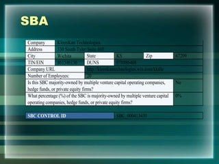 KleenKan Technologies,Inc. | PPTX | Defense Industry | Industries