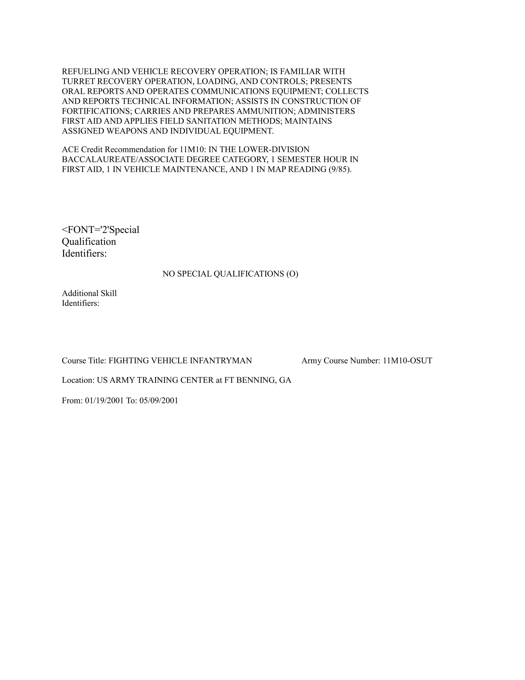 ARMY Education Transcript | PDF