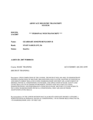 ARMY Education Transcript | PDF