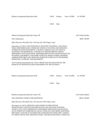 ARMY Education Transcript | PDF