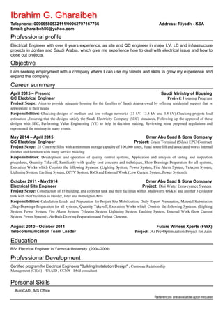 Electrical Engineer | PDF