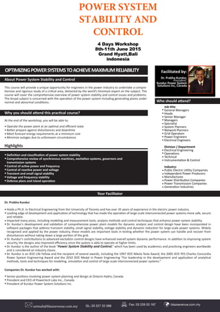 Power System Stability & Control | PDF