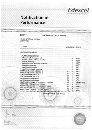 HND Certificate | PDF