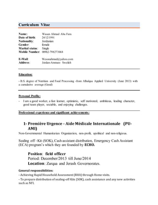 cover letter& CV 2016 | DOCX
