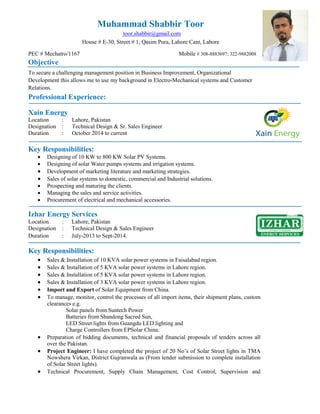 Shabbir - Curriculum Vitae | PDF