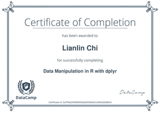 dplyr certificate datacamp | PDF