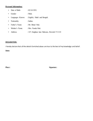 Gourab CV 33 2 | PDF