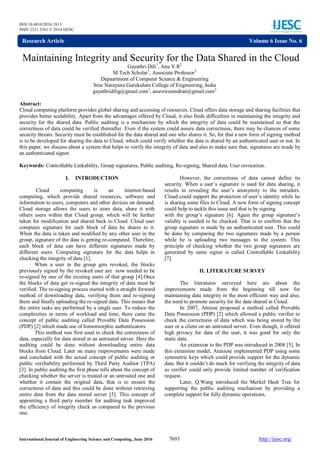 147bc3d2e2ffdb1c4f10d673600dd786.Maintaining Integrity and Security for the Data Shared in the ...