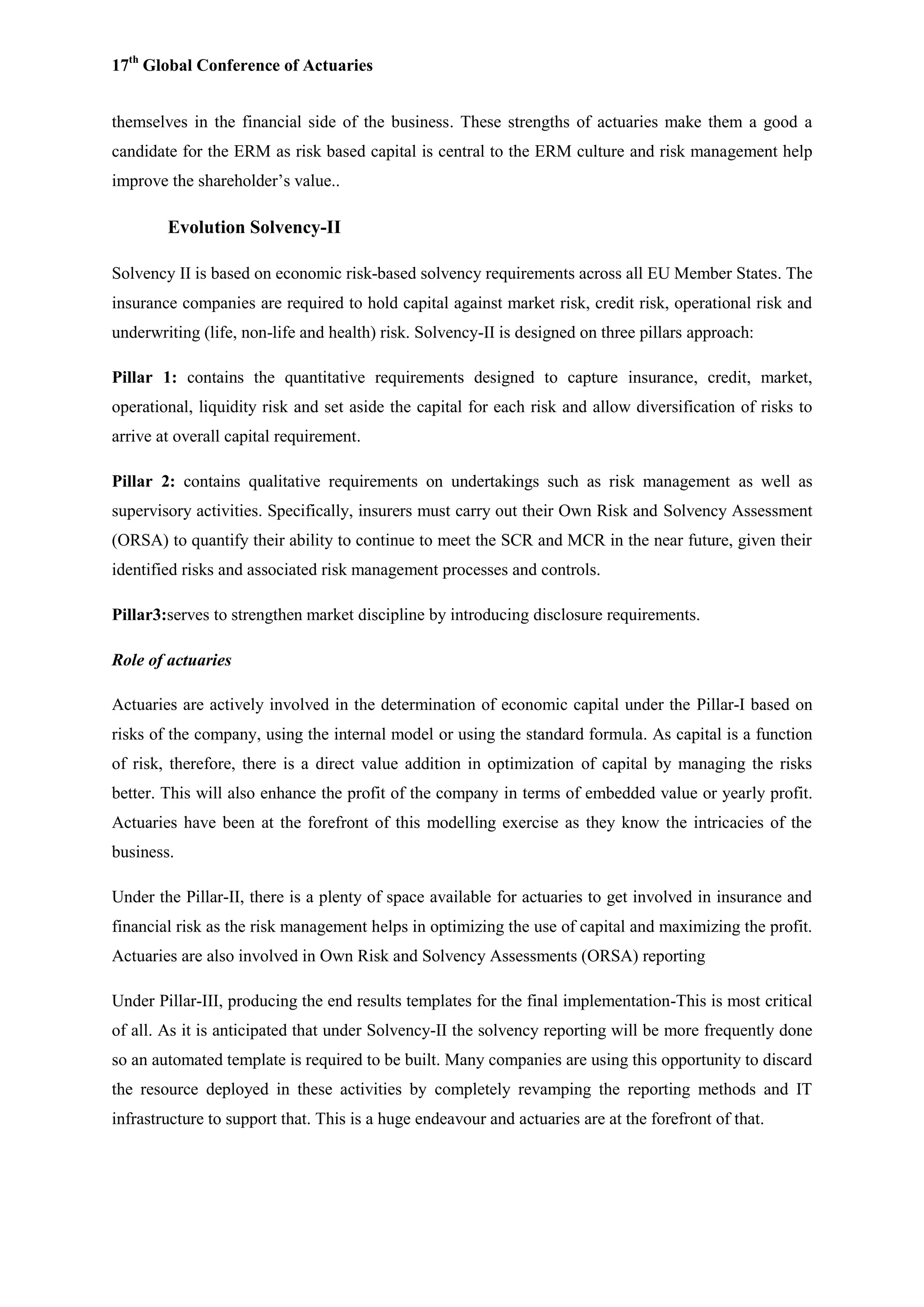 Role of Actuaries in Enterprise Risk Management Sonjai_Rajiv(17 GCA ...