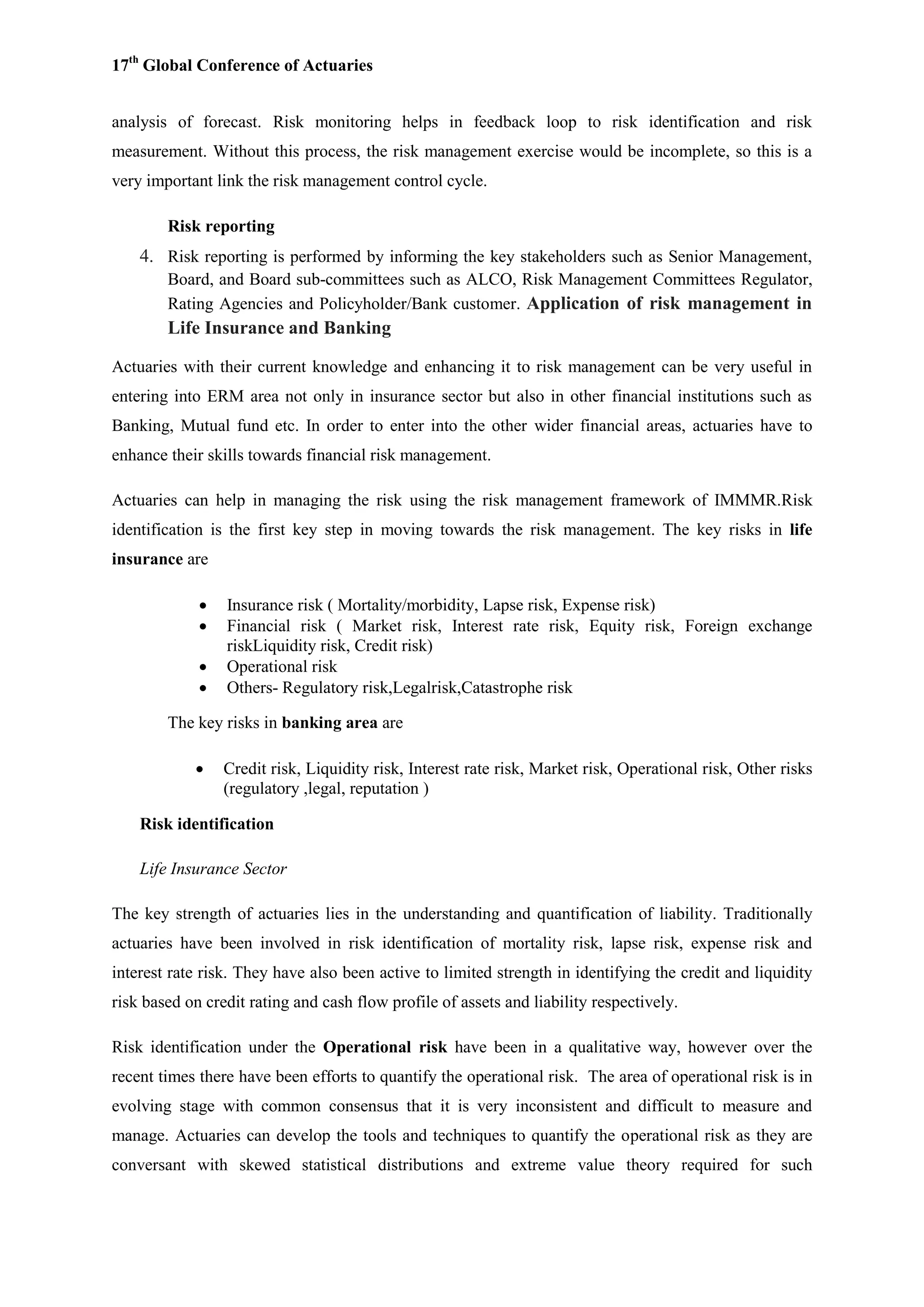 Role of Actuaries in Enterprise Risk Management Sonjai_Rajiv(17 GCA ...