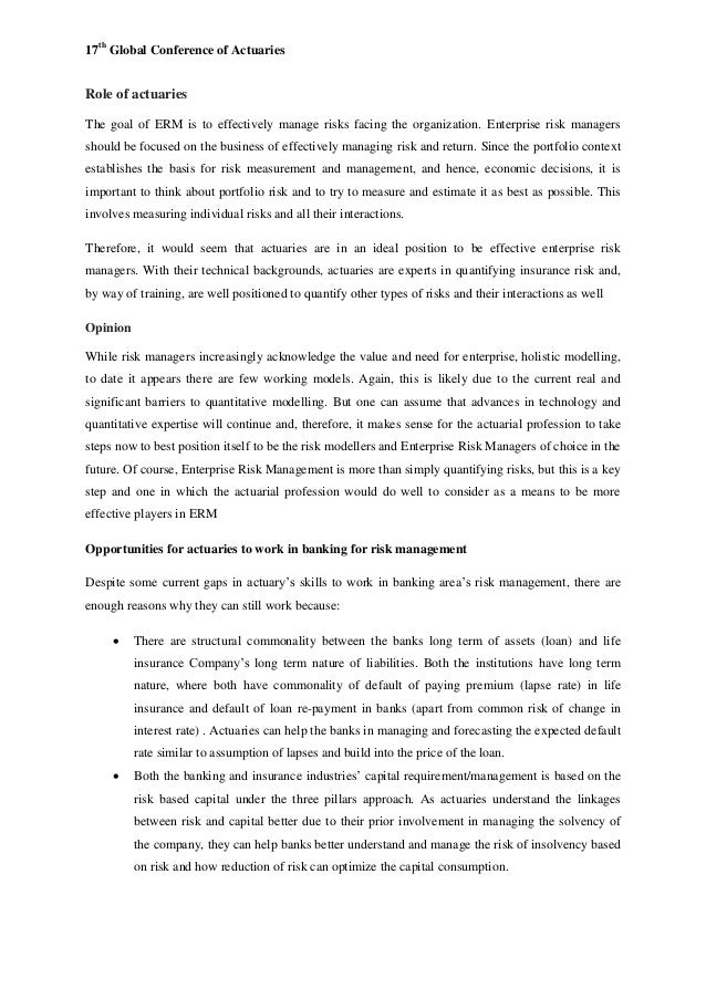 Role of Actuaries in Enterprise Risk Management Sonjai_Rajiv(17 GCA)