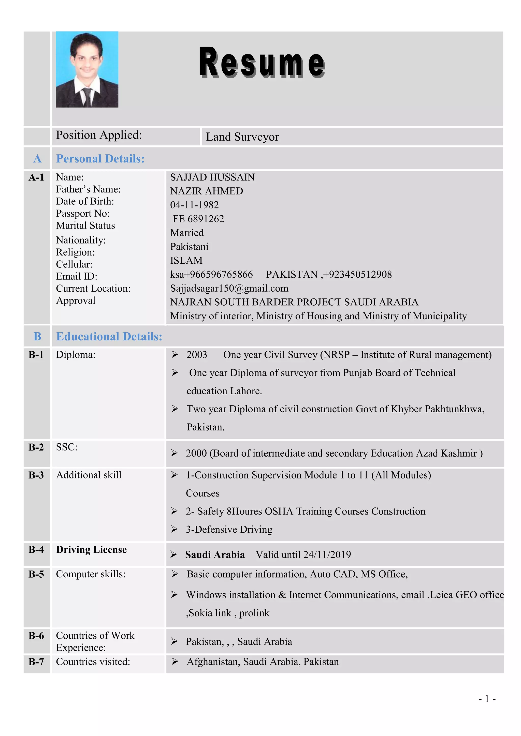 SAJJAD HUSSAIN UP DATE CV - Copy | PDF