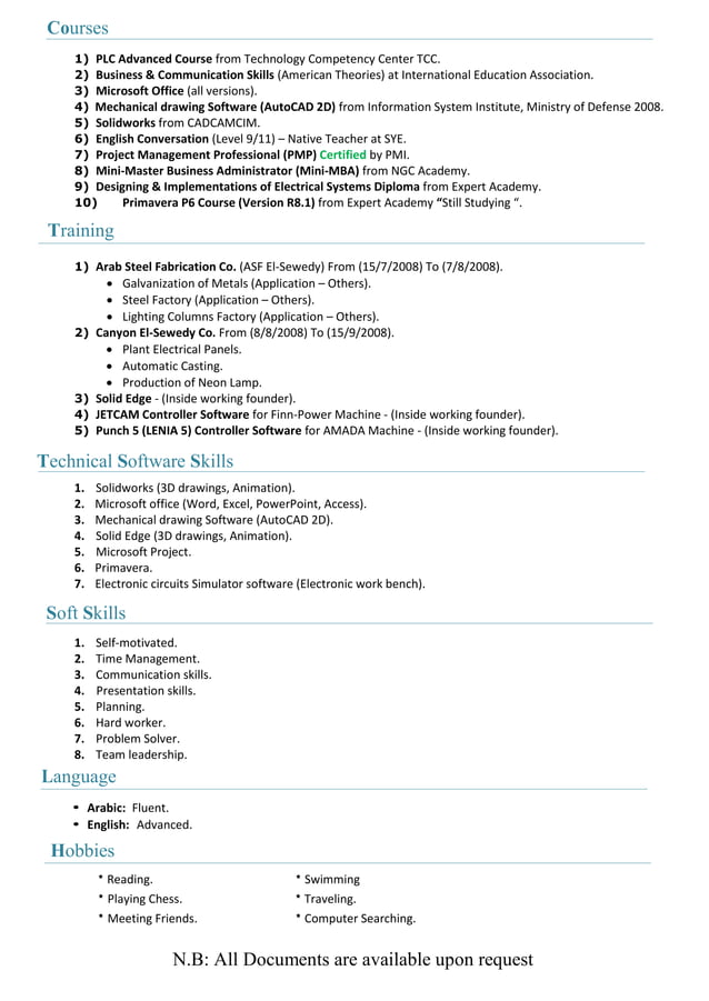 Mohamed Ezzat - curriculum vitae | PDF | Civil Engineering Industry | Industries