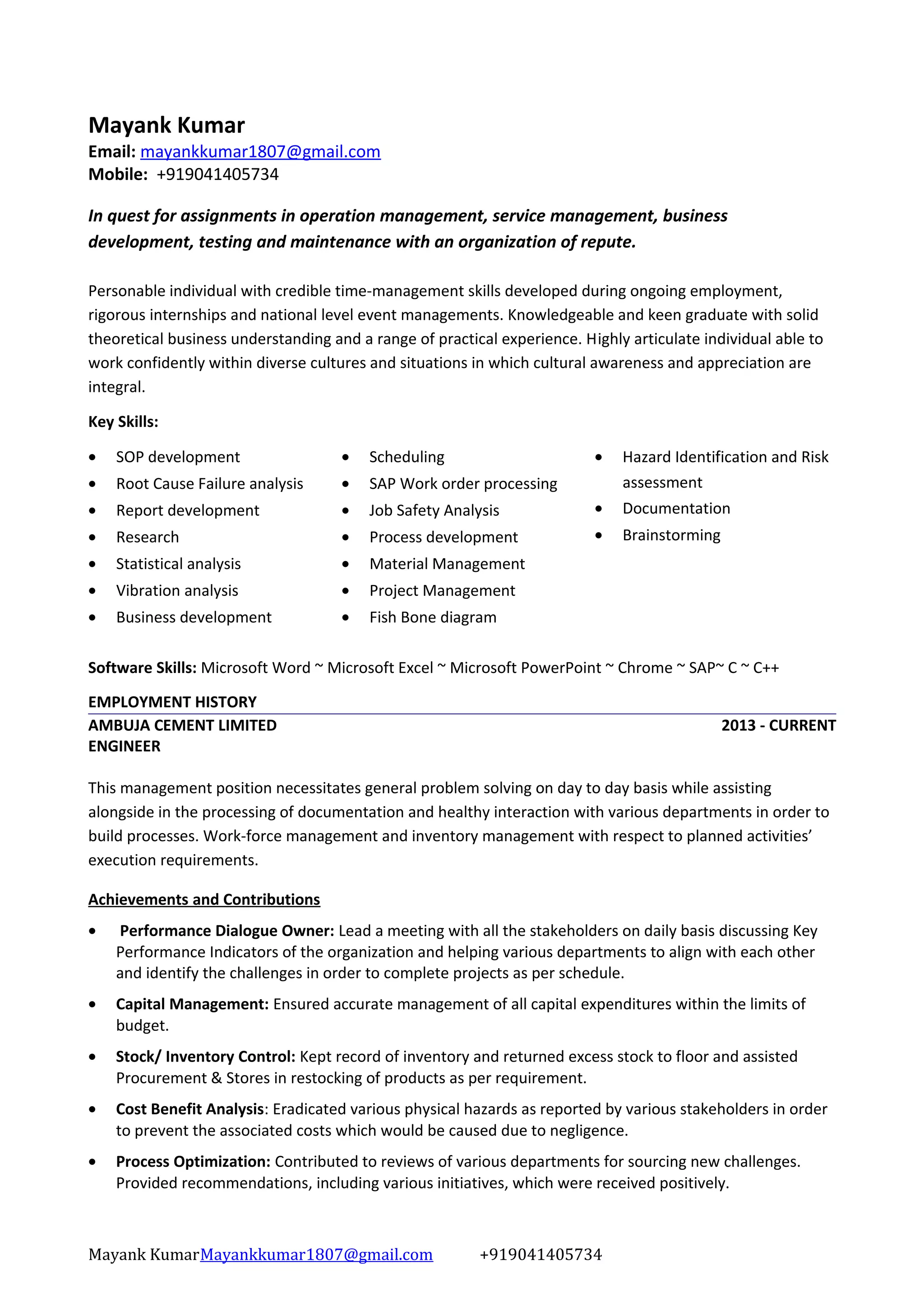Mayank Resume | DOC